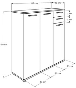 Botník Triah 108x108 cm bílý