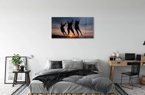 akrylový obraz Lidé mraky západ 100x50 cm