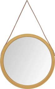 vidaXL Nástěnné zrcadlo s popruhem Ø 55 cm [351541] Barva: zlatá