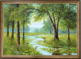 Bondecor Zarámovaný obraz Řeka 64 x 100 cm
