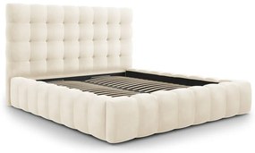 Béžová čalouněná dvoulůžková postel s úložným prostorem s roštem 200x200 cm Bali – Cosmopolitan Design