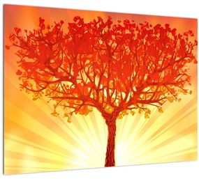 Skleněný obraz - Strom v záři slunce (70x50 cm)