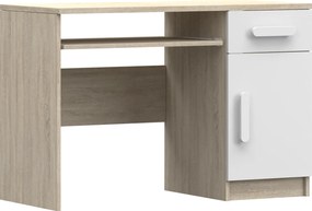 IDZ Psací stůl SMYK III 08, 110 cm Bílá + Dub Sonoma / Barevné úchytky Barva: Bílá