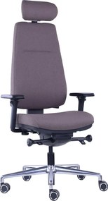 MERCURY STAR Ergonomická kancelářská židle DIVERSE – pro dlouhé sezení 8–12 h, látka, tmavě hnědá