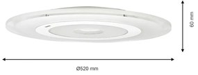 Stropní LED svítidlo Volta, 1x LED 36w, 3000-4000k, w, s ovladačem