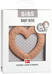 BIBS Baby Bitie Heart Peach - Silikonové kousátko Srdíčko - meruňkové