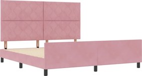 Postel s boxspringem s čelo Růžová 180 x 200 cm samet 3345028