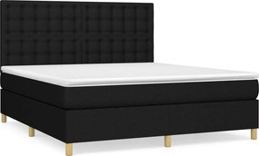 Box spring postel s matrací černá 180x200 cm textil 3142675