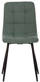 AUTRONIC Jídelní židle, potah zelená látka, kovová čtyřnohá podnož, černý mat