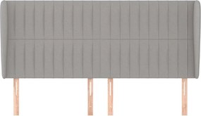 Čelo postele typu ušák světle šedé 203x23x118/128 cm textil 3118216