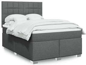 Box spring postel s matrací tmavě šedý 140 x 190 cm textil 3290484