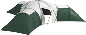Outsunny Tunelový Stan, Campingový Stan pro 6-9 Osob, Rodinný Stan se 3 Ložnicemi, Obývací Pokoj, Veranda, Přenosná Taška, 2000mm Voděodolný Oxford, p