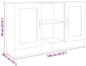 vidaXL Marketos Příborník bílý 120 x 30,5 x 70 cm kompozitní dřevo
