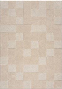 Ručně všívaný vlněný koberec's různou výškou povrchu Checkerboard