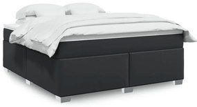 Box spring postel s matrací černá 180x200 cm umělá kůže 3285221