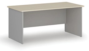 Kancelářský psací stůl rovný PRIMO GRAY, 1600 x 800 mm, šedá/dub přírodní