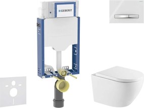 Geberit Kombifix - Set předstěnové instalace, klozetu Oudee a sedátka softclose, tlačítko Sigma50, chrom/alpská bílá SANI15CA3161