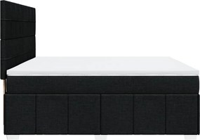 Box spring postel s matrací černá 180x200 cm textil 3294049