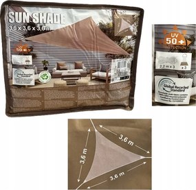 Sluneční clona zahradní plachta Sun Shade 3,6 x 3,6 x 3,6 m béžová