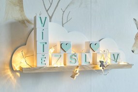 LED světýlka na baterie, akryloví andílci, 1,5 m, teple bílá, 10 diod, čirý kabel, IP20 interiér, 2 × AA
