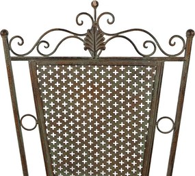 Zeleno-hnědá antik kovová bistro židle Zio - 43*45*96 cm