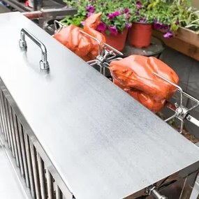 UG Grill Nerezový gril na kuře, kýtu a pečeni /2x Rotisserie