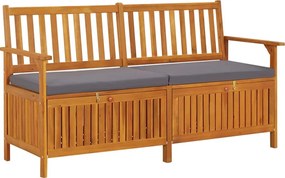 vidaXL Úložná lavice s poduškou 148 cm masivní akáciové dřevo [316743] Barva: Krémová a antracitová