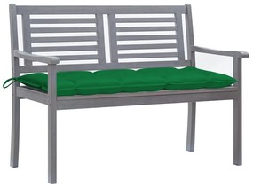 2místná zahradní lavice s poduškou 120 cm šedá eukalyptus,  3061043