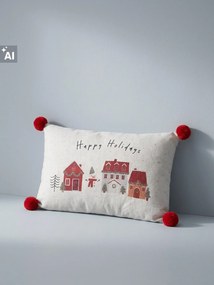 Sinsay - Vánoční polštář s nápisem „Happy Holidays“ - vícebarevná