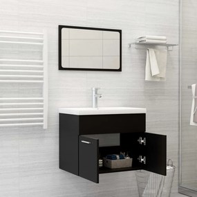 Set koupelnového nábytku černý dřevotříska 3070866