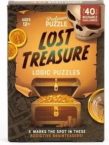 PROFESSOR PUZZLE Logická hra Lost Treasure / 40 karet / Mazatelné pero
