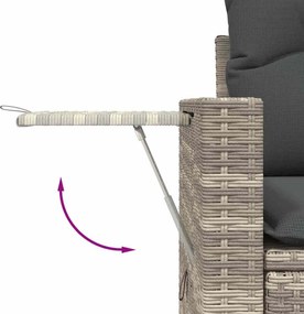 9dílná zahradní sedací souprava a podušky světle šedá polyratan 3220571
