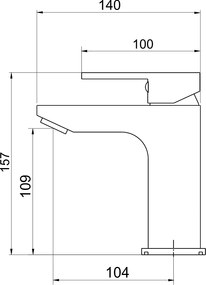NOVASERVIS umyvadlová baterie bez výpusti Nobless EDGE chrom, 36001/1,0