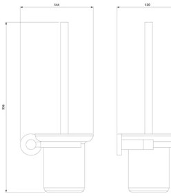 OMNIRES MP60620BL - Nástěnná WC štětka MODERN PROJECT matná černá