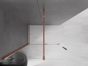 Mexen Velar, posuvné dveře do otvoru typ Walk-In 150 cm, 8mm čiré sklo, růžové zlato, 871-150-000-03-60