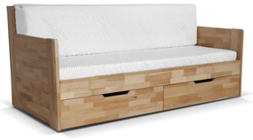 Rozkládací postel Kvadro C Zvolte možnost matrace: S matrací, Barva dřeva: Lakované