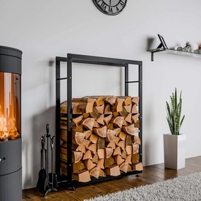Stojan na palivové dřevo Keri V2 25x80x150 – černá