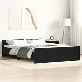 Rám postele bez matrace černý dub 140x190 cm kompozitní dřevo 3329324