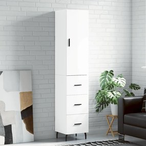 vidaXL Skříň highboard 34,5 x 34 x 180 cm kompozitní dřevo [3198868] Barva: bílá s vysokým leskem