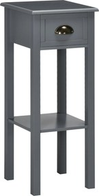 HOMCOM Moderní noční stolek se zásuvkou a úložnou policí, 30x30x75 cm, Šedý | Aosom
