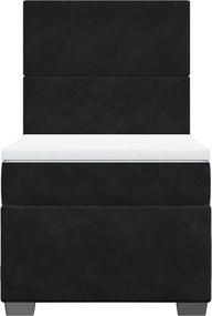 Box spring postel s matrací černá 80 x 200 cm samet 3290758