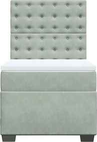 Box spring postel s matrací světle šedá 90x200 cm samet 3293122