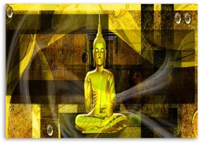 Obraz na plátně Buddha Zen žlutý - 60x40 cm