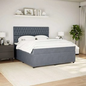 Box spring postel s matrací tmavě šedá 180x200 cm samet 3294713