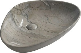 Sapho Dalma - Umyvadlo na desku, 59x39 cm, bez otvoru pro baterii, bez přepadu, grigio MM213