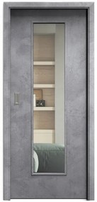 SAPELI ELEGANT KOMFORT M55 - CPL LAMINÁT - POSUVNÉ DVEŘE VČ. ZÁRUBNĚ - Beton šedý Průchozí šířka (cm): 70, Průchozí výška (cm): 210, Typ skla: Čiré sklo