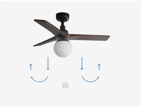 FARO 34278-11L - Stropní ventilátor KLIM S 1xE27/15W/230V ořech/černá + DO