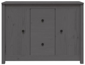 Příborník šedý 100 x 35 x 74 cm masivní borové dřevo - Default Title
