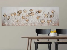 Ručně malovaný obraz Květiny 120x40 cm, 3D struktura