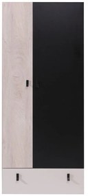 PLANET č | šatní skříň PL3 | 80 cm | černá/dub/béžová